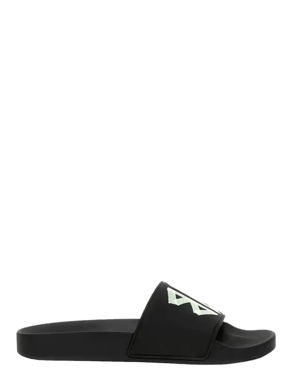 Balenciaga Tape-logo Slides - Black