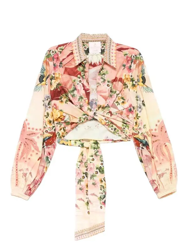Camilla Floral-print Blouse - Pink