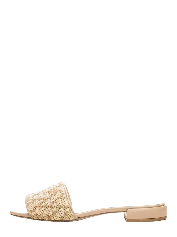 POCHE PARIS Woven Flat Sandals - Neutrals