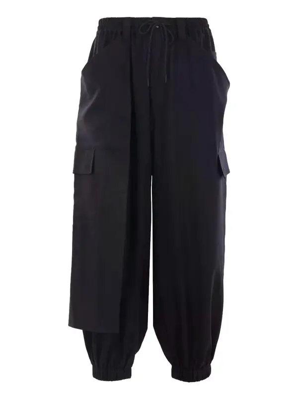 Y3 Drawstring-waist Cargo Pants - Black