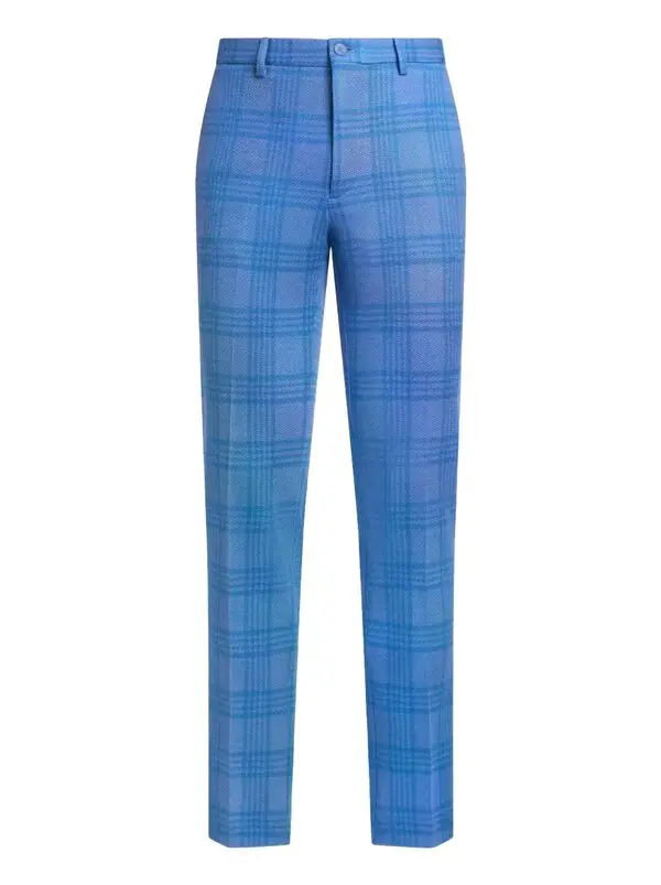 Etro Checked Tailored Trousers - Blue