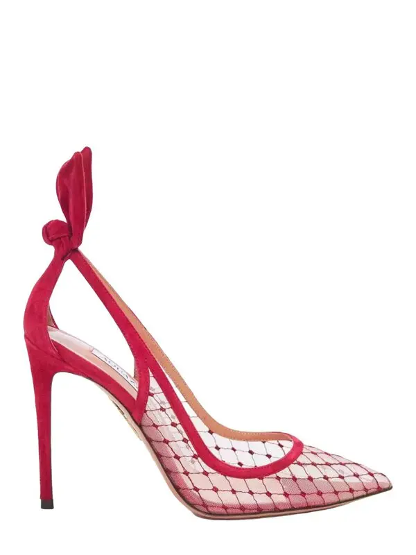 AQUAZZURA Mesh-panelled Stiletto Pumps - Red