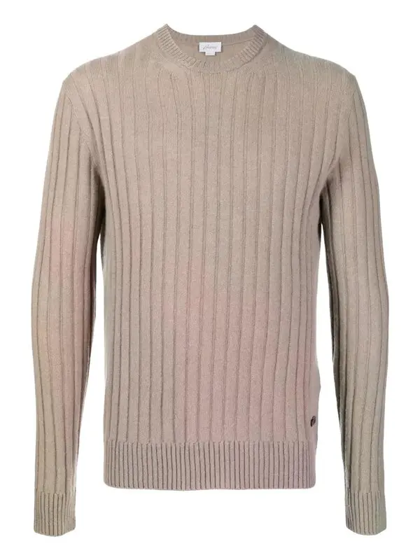Brioni Ribbed Wool Sweater - Neutrals