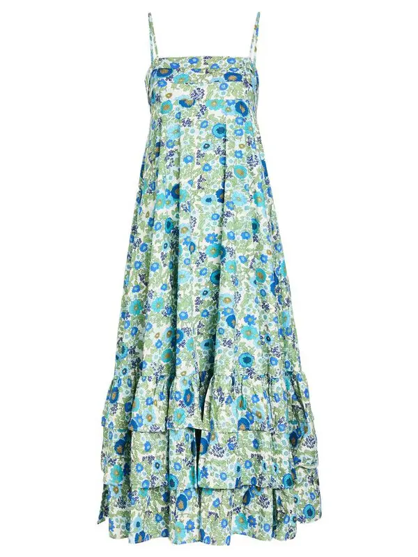 ALEMAIS Alémais Floral-print Cotton-poplin Midi Dress - Multicoloured