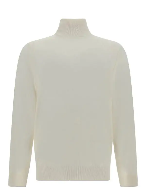 Brunello Cucinelli Cashmere Turtleneck Jumper - White