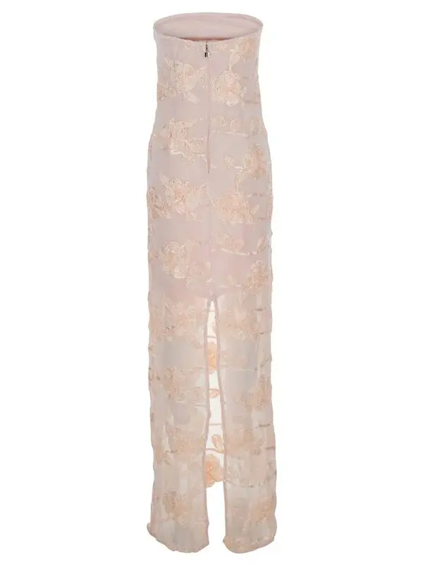 Remain Birger Christensen Off-shoulder Sleeveless Embroidered Maxi Dress - Pink