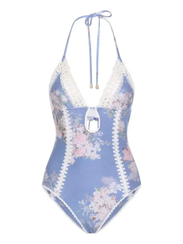 Zimmermann Floral Print Beachwear - Tea Blue Botanical Floral