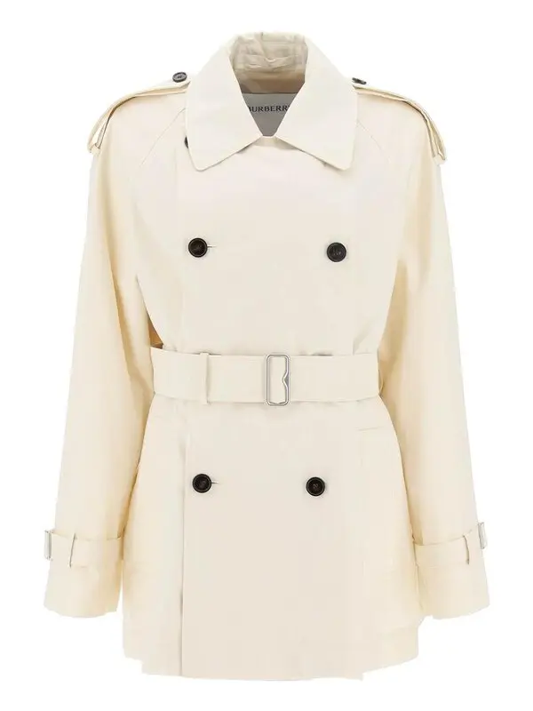 Burberry Cotton Belted Jacket - White
