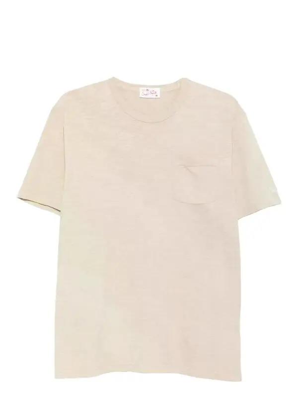 MC2 SAINT BARTH Pocket Cotton T-shirt - Neutrals