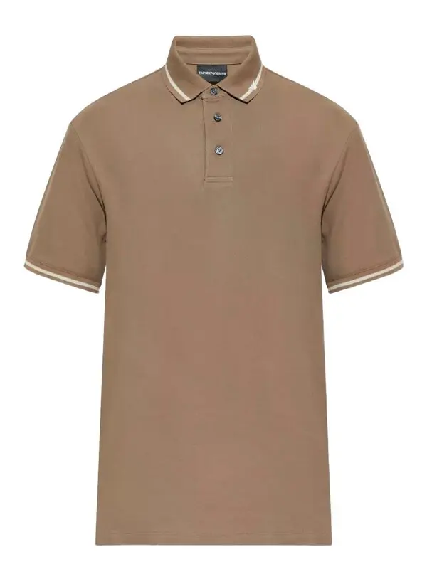 Emporio Armani Tipped Polo Shirt - Neutrals