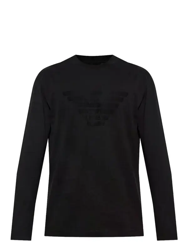 Emporio Armani Eagle-emblem Long-sleeve T-shirt - Black