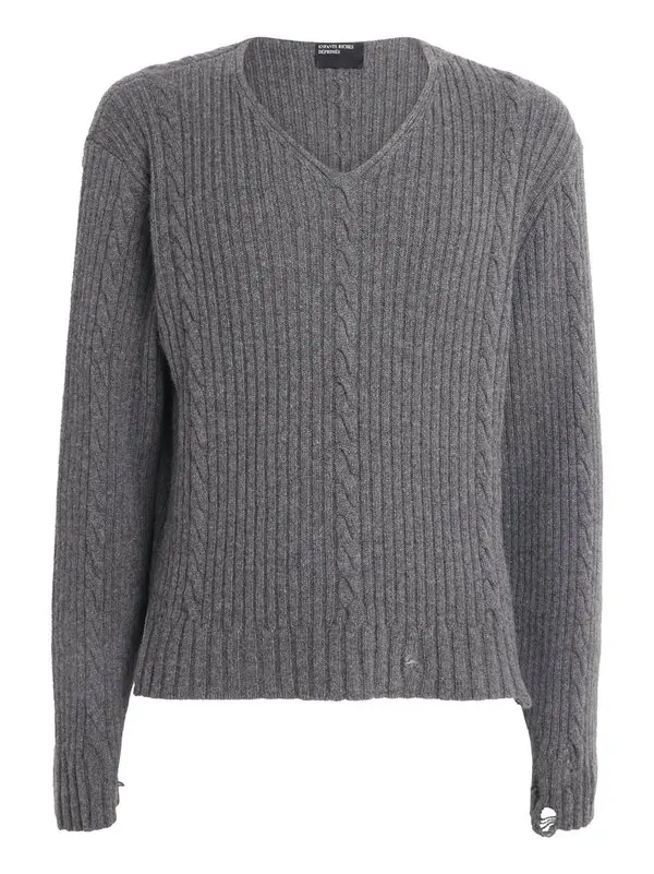 Enfants Riches Déprimés Cashmere Distressed Sweater - Grey