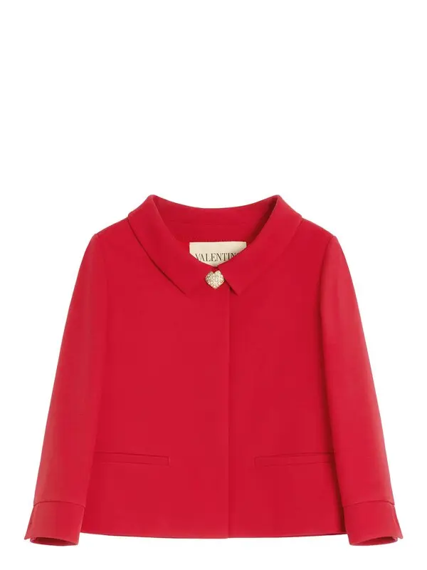 Valentino Garavani Wool-silk Embellished Jacket - Red