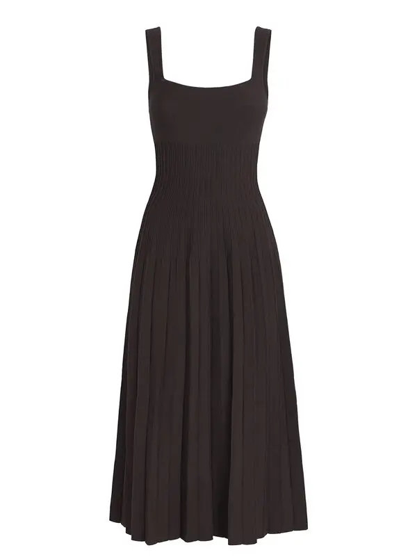 Staud Ellison Midi Dress - Brown