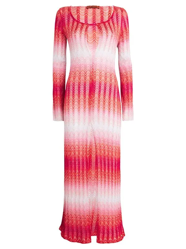 Missoni Ombré Keyhole-detail Maxi Dress - Red