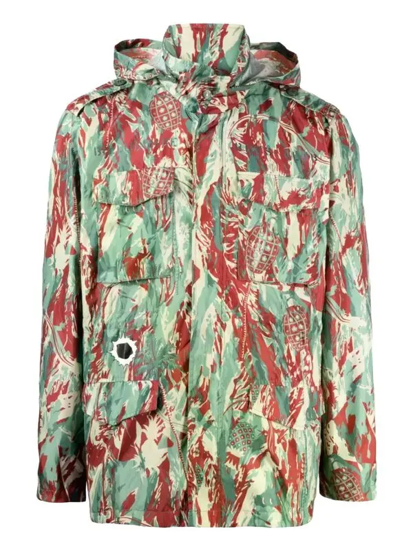 BILLIONAIRE BOYS CLUB Camouflage-print Hooded Jacket - Green