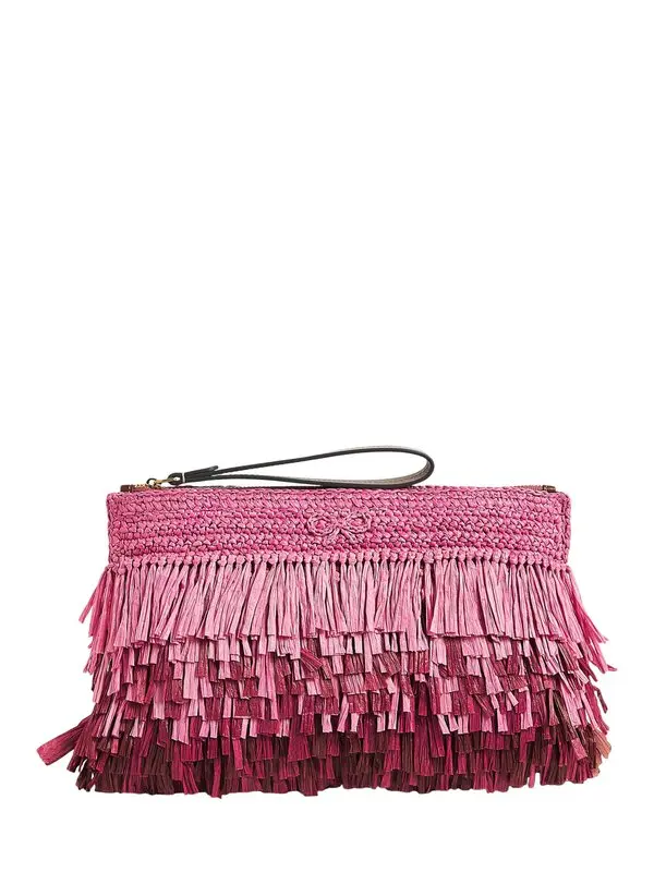 ANYA HINDMARCH Raffia Shag Clutch - Pink