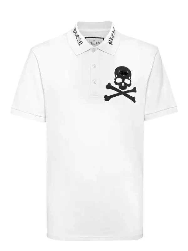 Philipp Plein Skull & Bones Polo Shirt - White