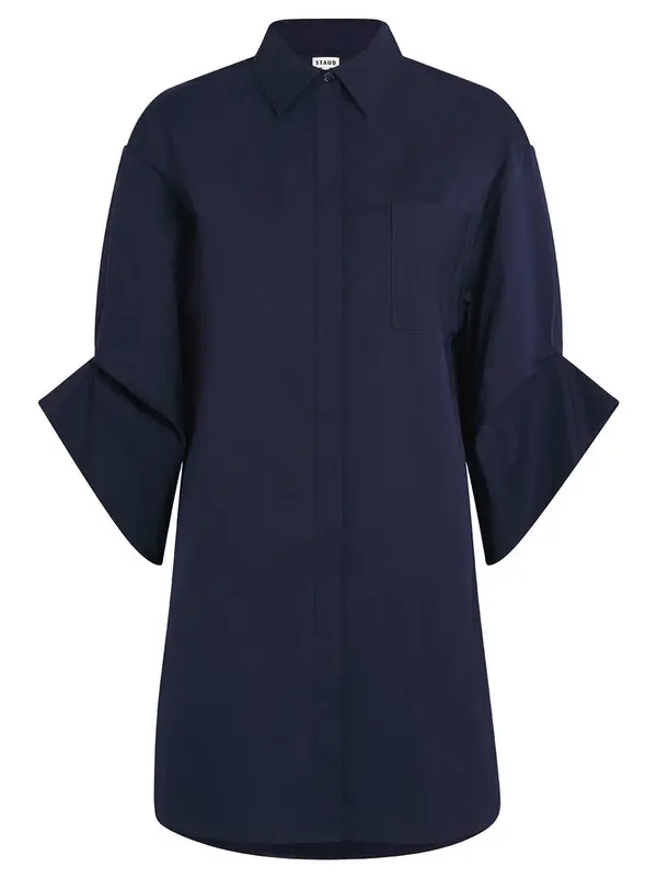 Staud Nico Mini Shirt Dress - Navy