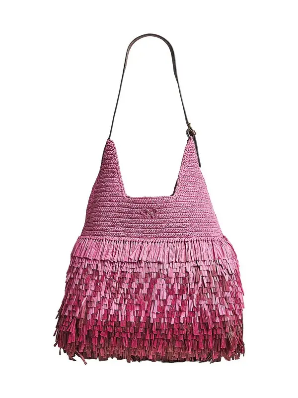 ANYA HINDMARCH Straw Shag Tote Bag - Pink