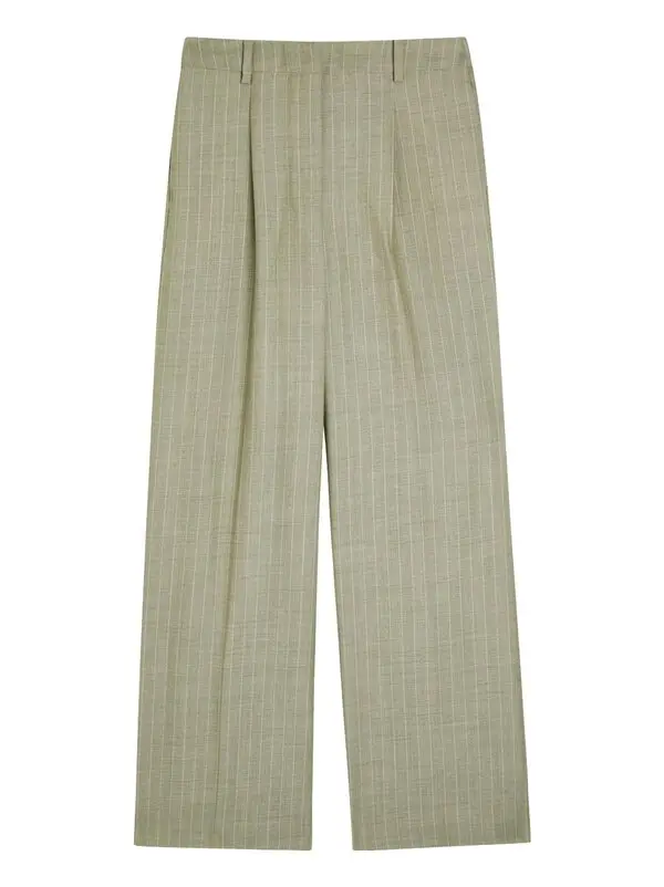 SKALL STUDIO Thom Pinstripe Wool Trousers - Grey