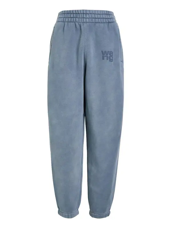 Alexander Wang Logo-embossed Cotton-blend Sweatpants - Blue