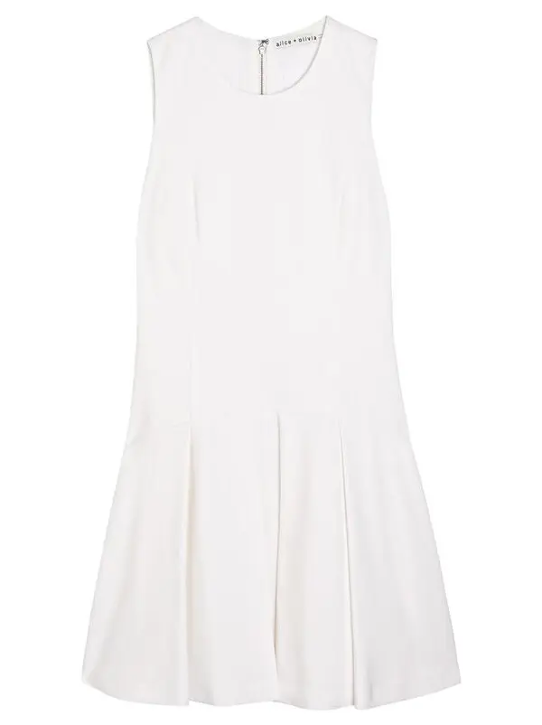 Alice + Olivia Adley Stretch-crepe Mini Dress - Off White