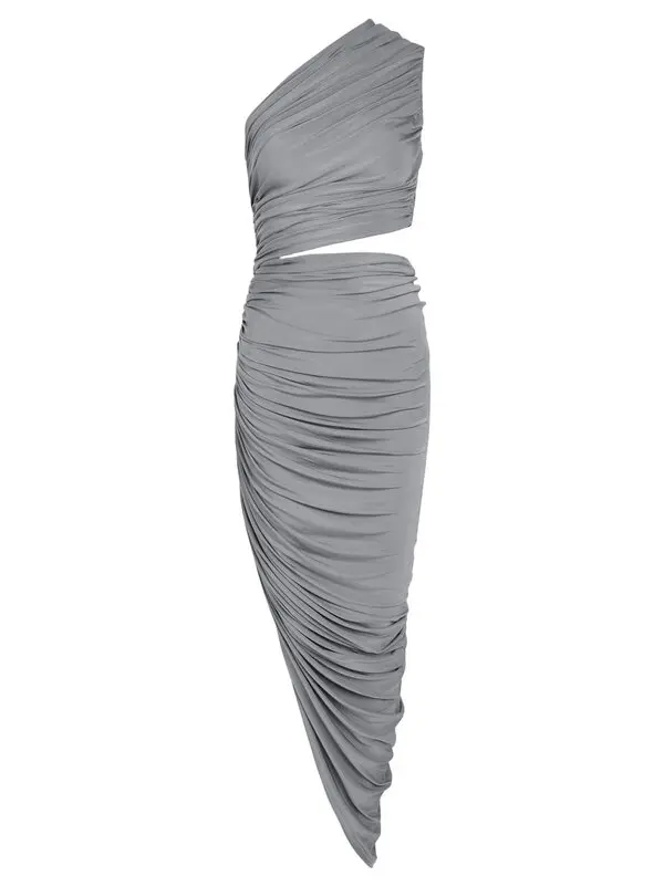 Alaïa Cut-out Stretch-jersey Midi Dress - Grey