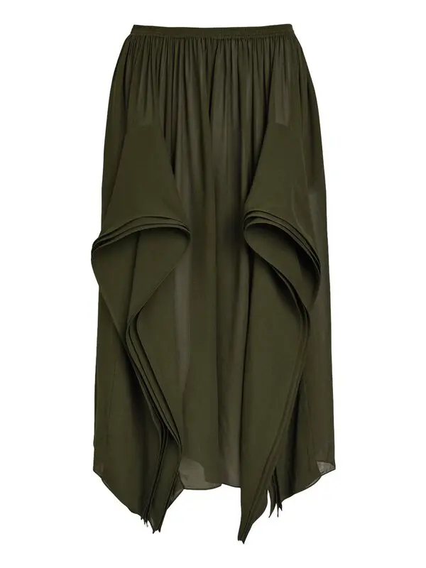 Alaïa Semi-sheer Chiffon Trousers - Olive