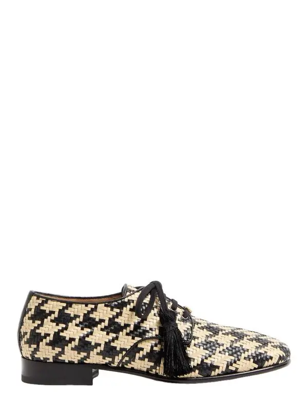 Valentino Garavani Houndstooth Woven Derby - Shell/black
