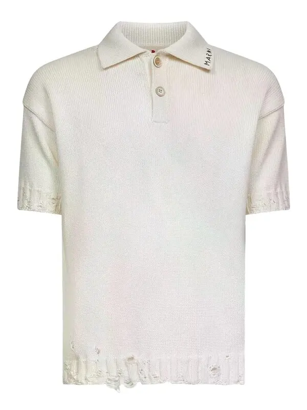 Marni Logo-embroidered Polo Shirt - Neutrals