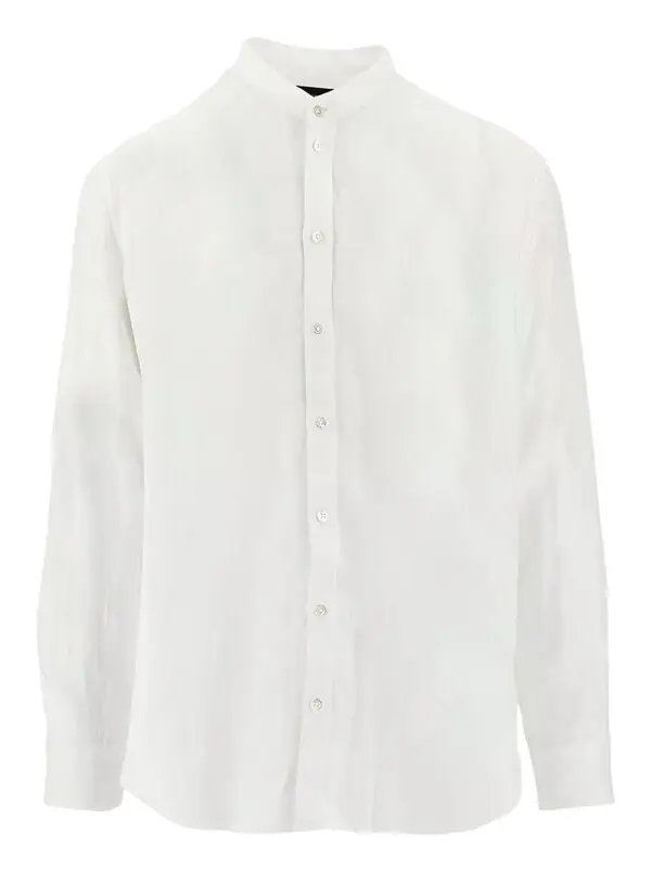 Emporio Armani Collarless Long-sleeve Shirt - White