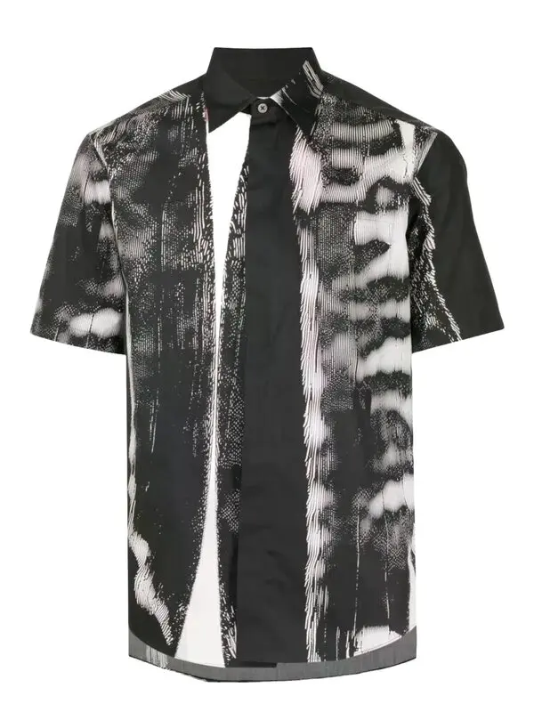 Dunhill Abstract-print Short-sleeve Shirt - Black