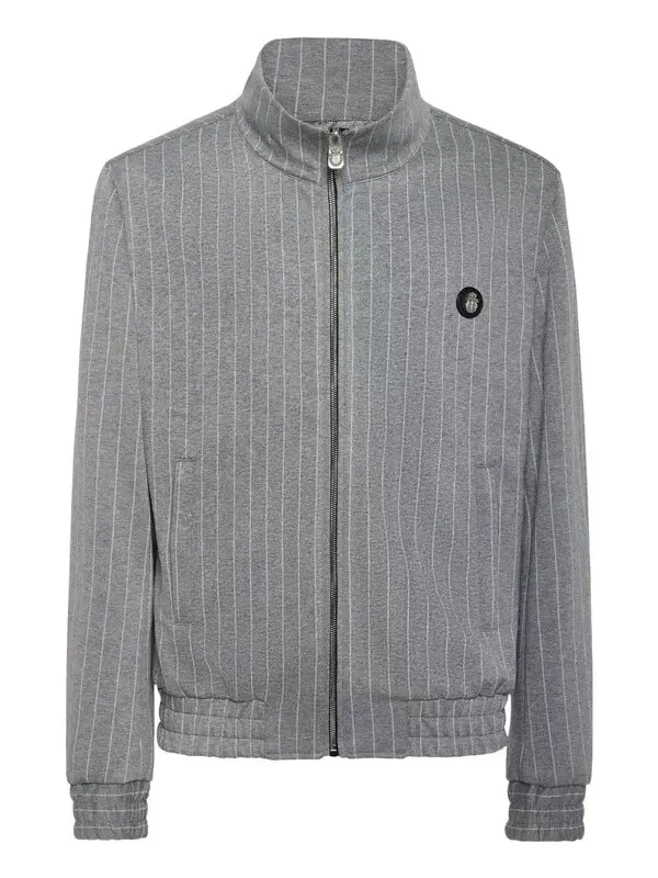 BILLIONAIRE Pinstripe Zip-up Jacket - Grey