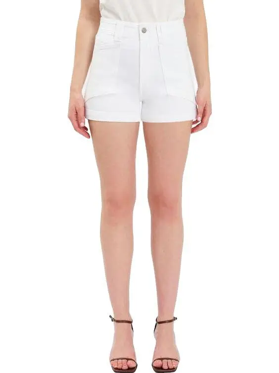 DAZE High Waist Denim Shorts - Lamb