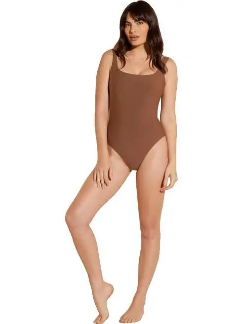 STYLEST Dreamsculpt Square Neck One-piece Swimsuit - Cocoa