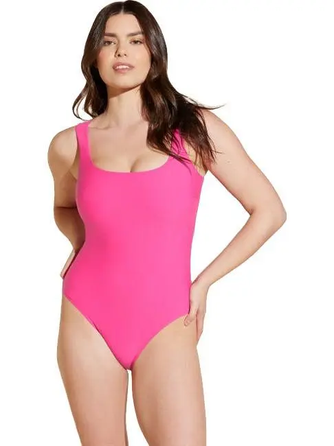 STYLEST Dreamsculpt Square Neck One-piece Swimsuit - Ultra Pink