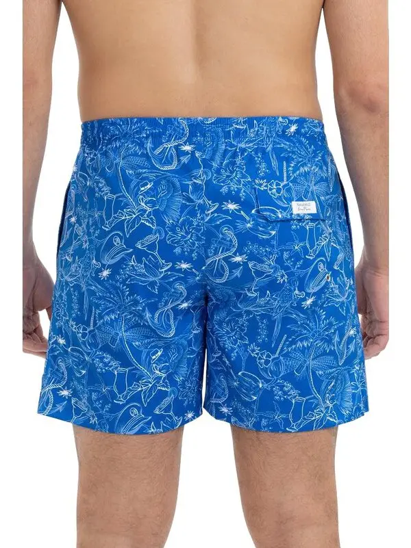 Kenny Flowers Margaritaville The Ode To Jimmy Swim Trunks - Blue