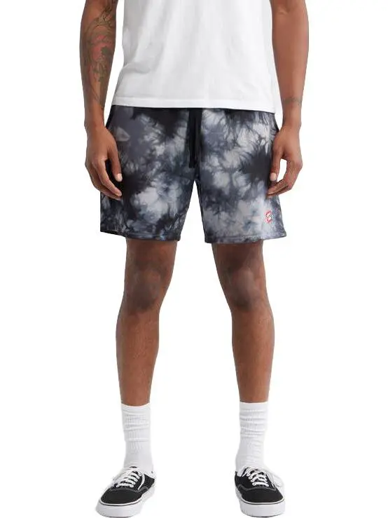 ICECREAM Villain Tie-dye Fleece Shorts - Smoke Gray
