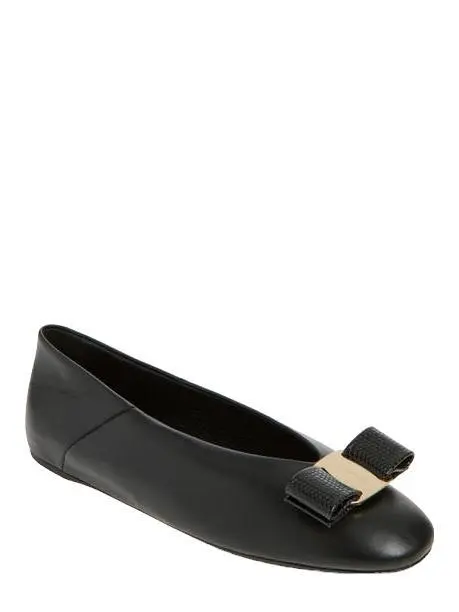 FERRAGAMO Vanna Bow Ballet Flat - Nero