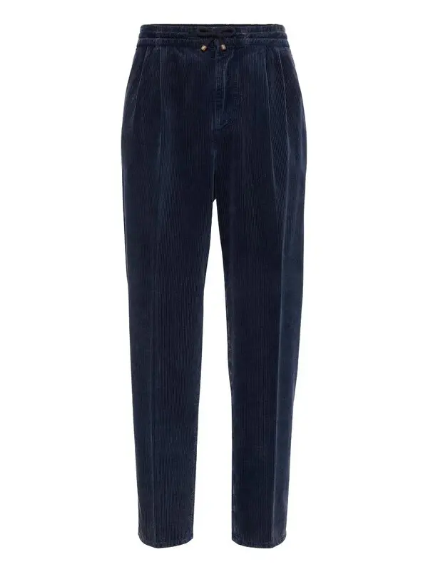 Brunello Cucinelli Leisure Fit Corduroy Trousers - Navy Blue