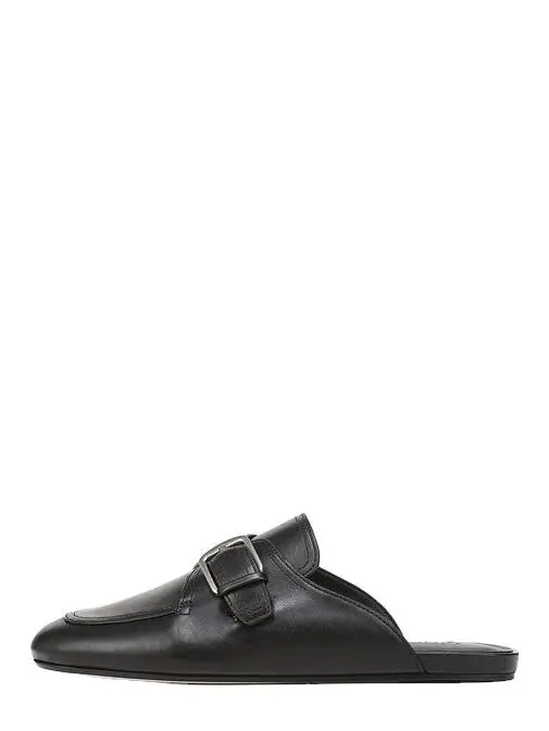 Vince Minetta Leather Loafer Mule - Black
