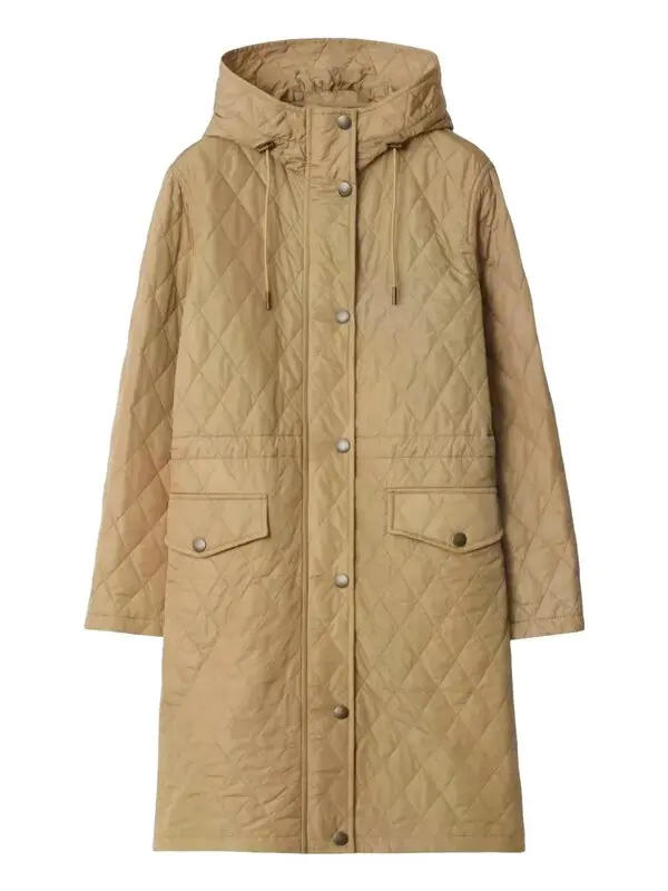 Burberry Quilted Hooded Coat - Brown