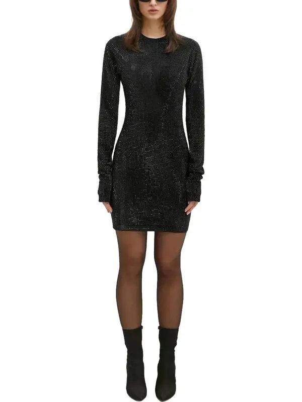 Vetements Rhinestone-embellished Mini Dress - Black