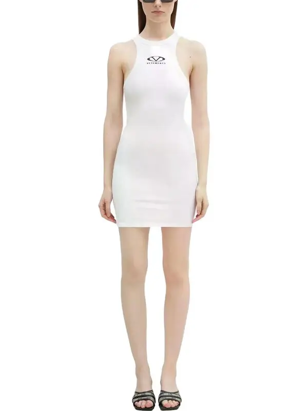 Vetements Logo-print Mini Dress - White