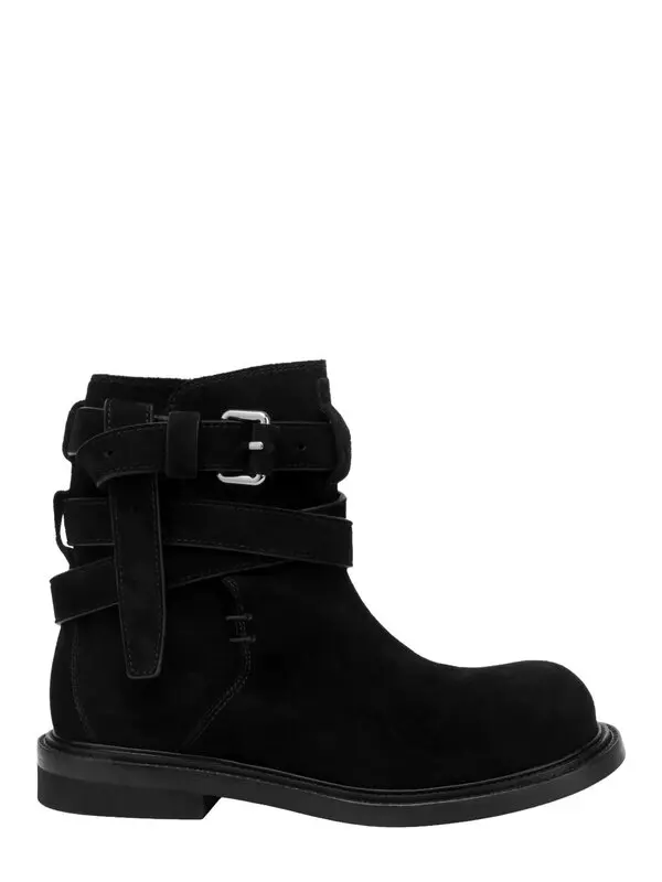 Moschino Buckle-embellished Ankle Boots - Black