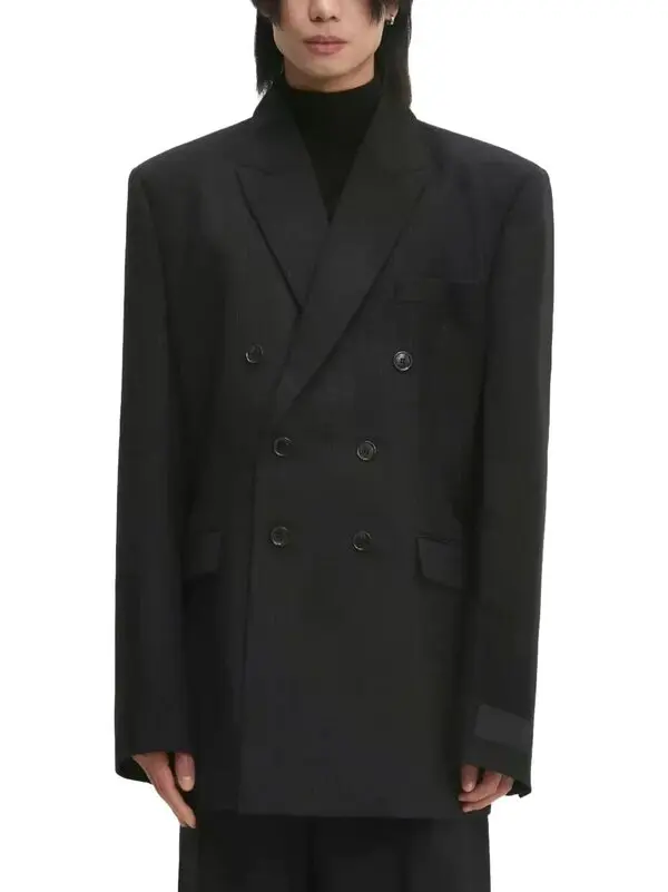 Vetements Pinstriped Double-breasted Blazer - Black