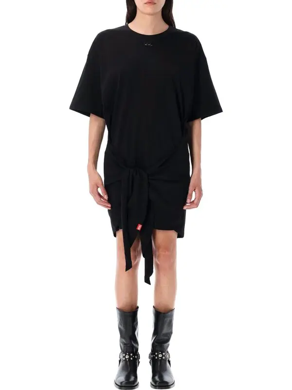 DIESEL® Knotted T-shirt Dress - Black