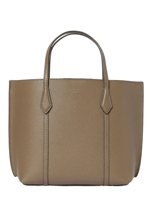 Tory Burch Perry Mini Grained Leather Handbag With Removable Pouch - Grey