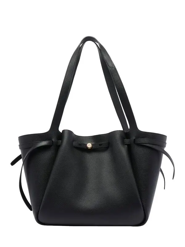 Tory Burch Romy Grained Leather Shoulder Bag - Black